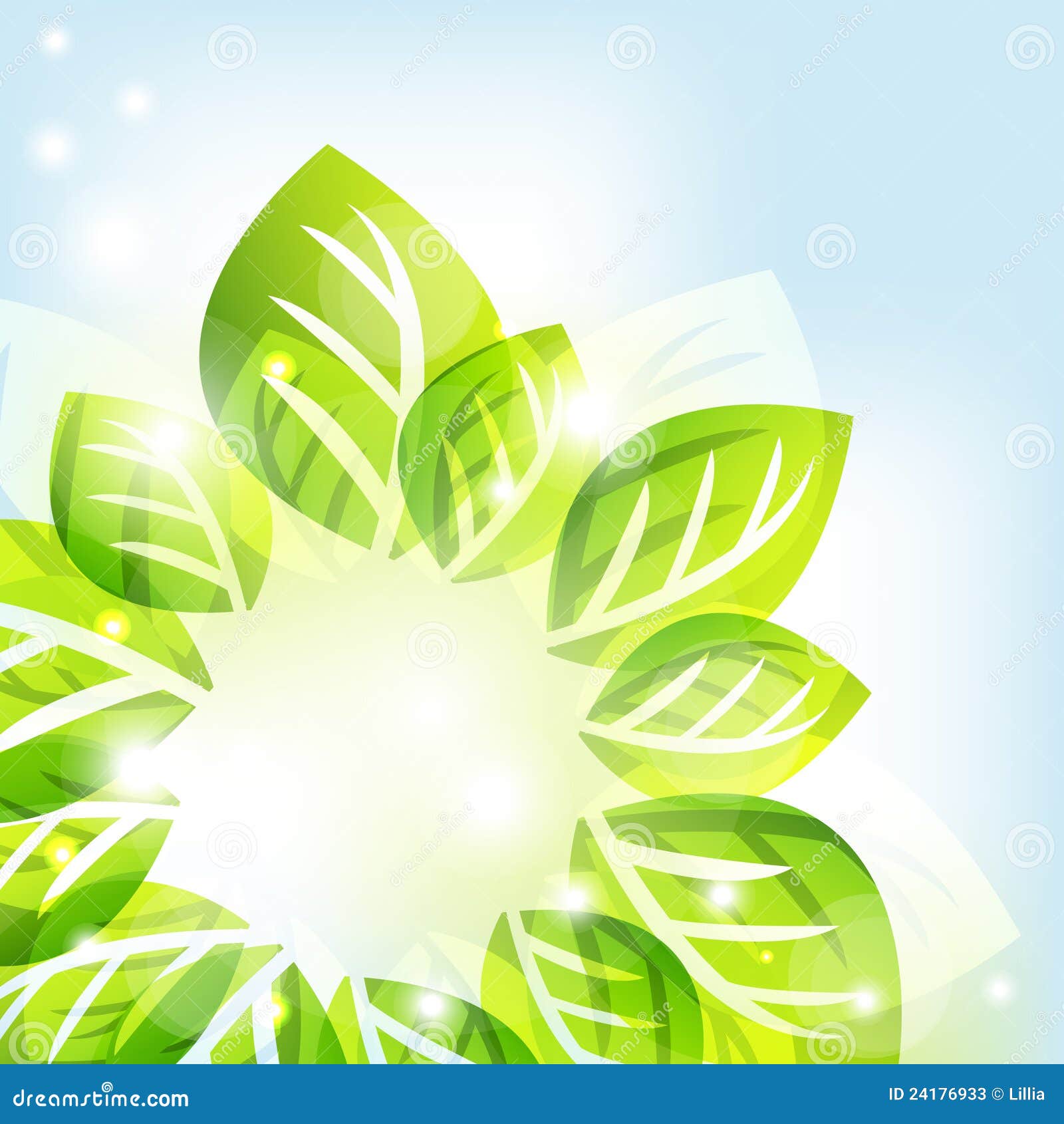 Abstract Background with Green Leaves Stock Vector - Illustration of ...