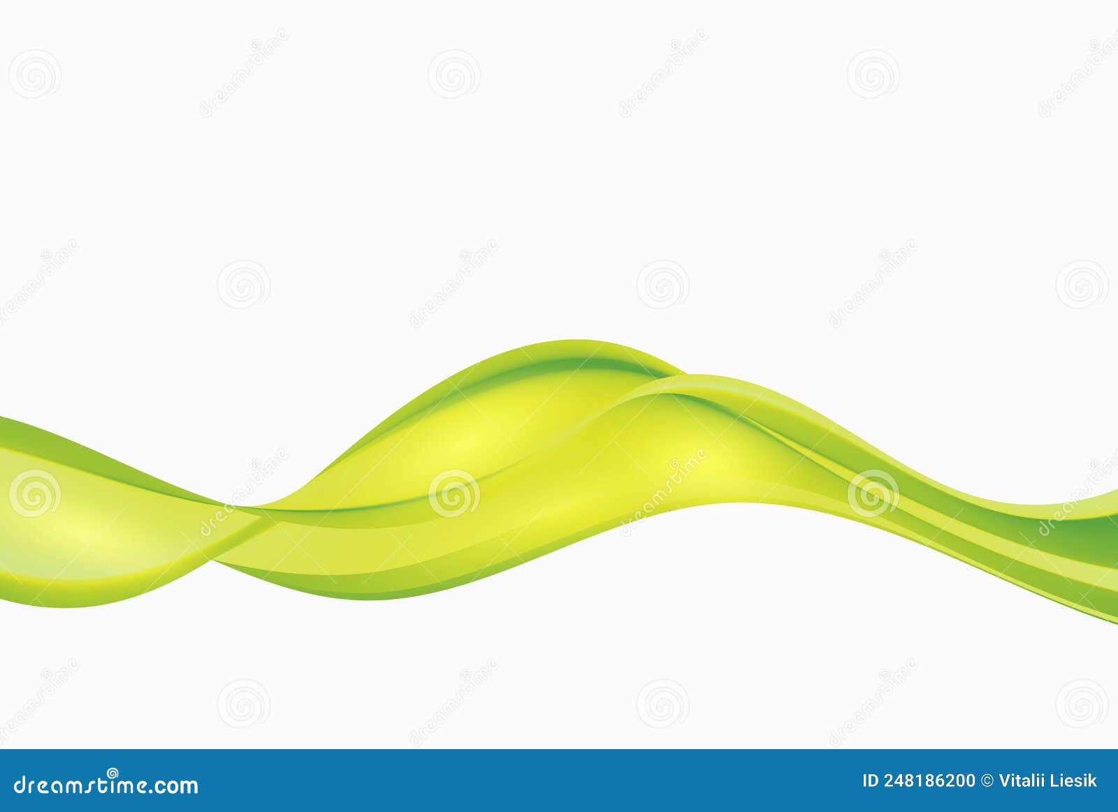Abstract Vector Background, Green Wavy Lines in the Shape of a Wave ...