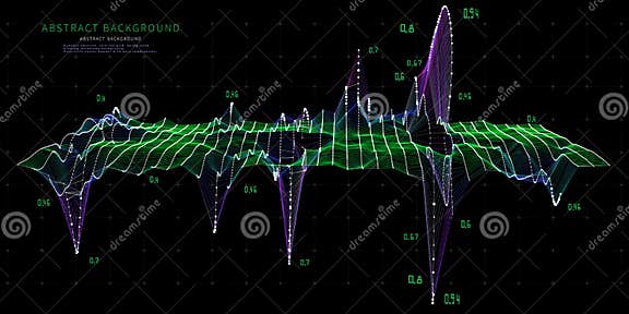Abstract Background with Grid Color with Data on Black. Big Data ...