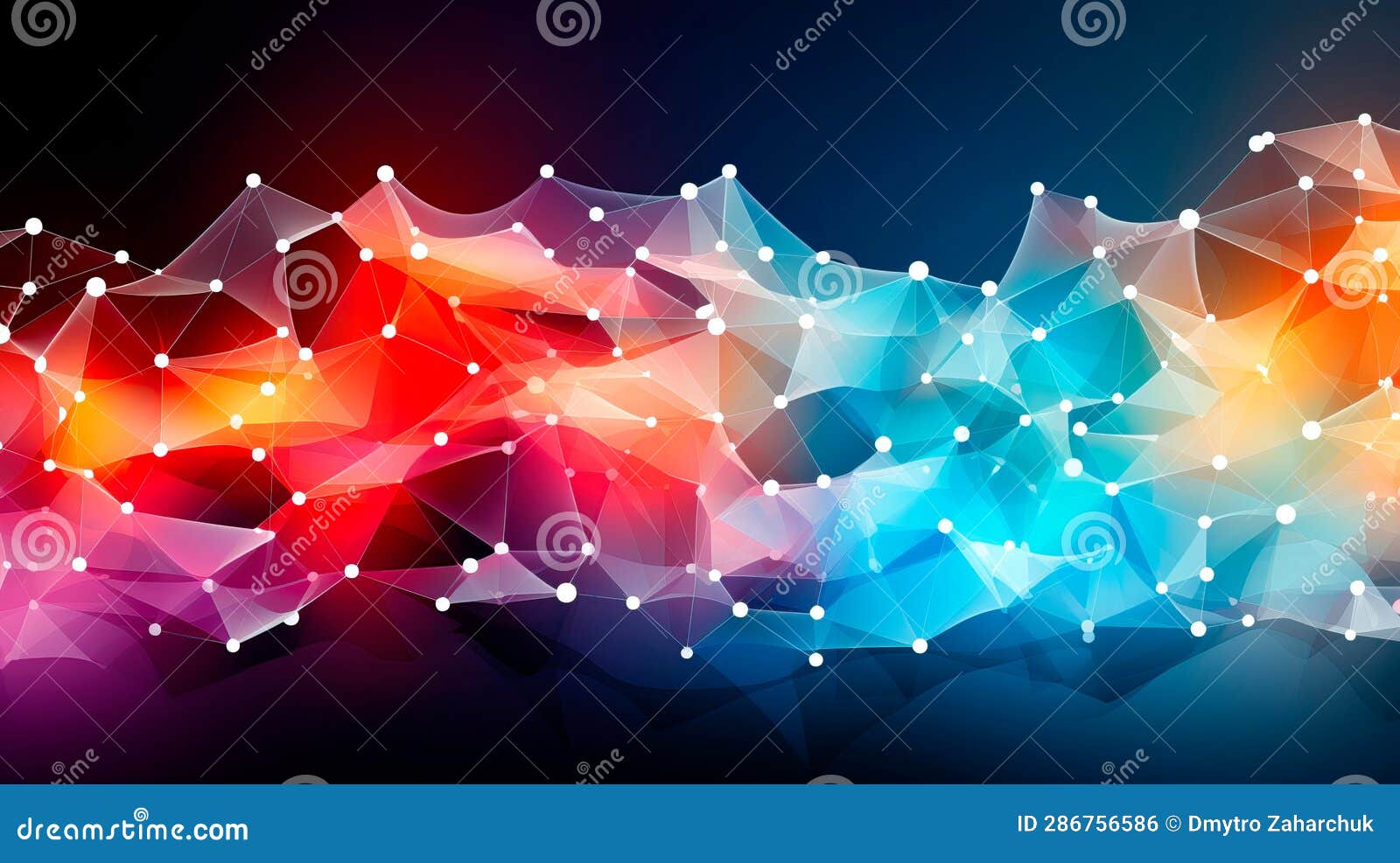 Abstract Background with a Grid of Interconnected Dots and a Harmonious ...