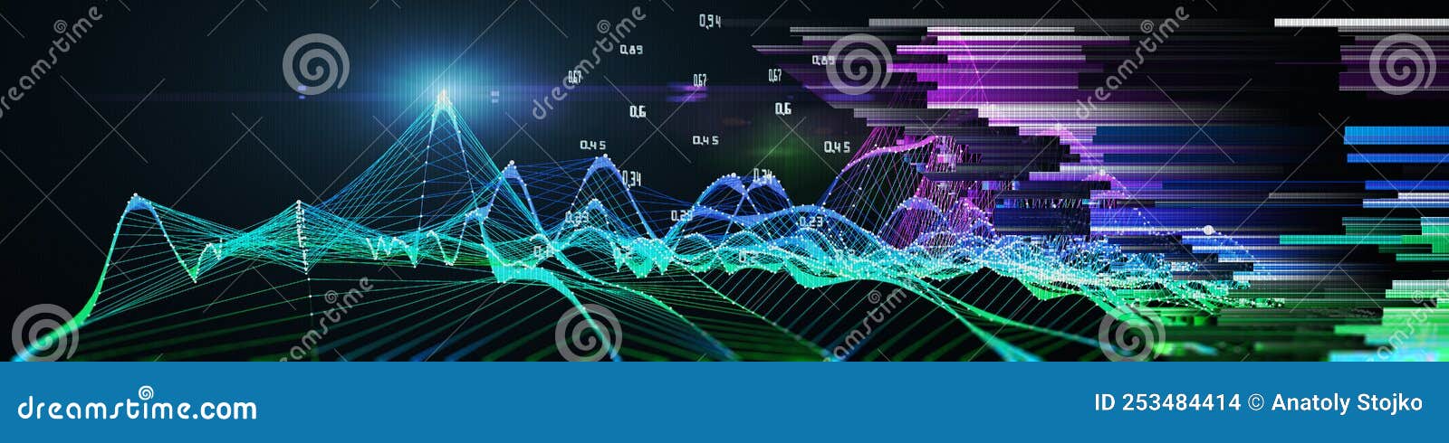 Abstract Background Grid Net with Blurred Lines and Data. Presentation ...