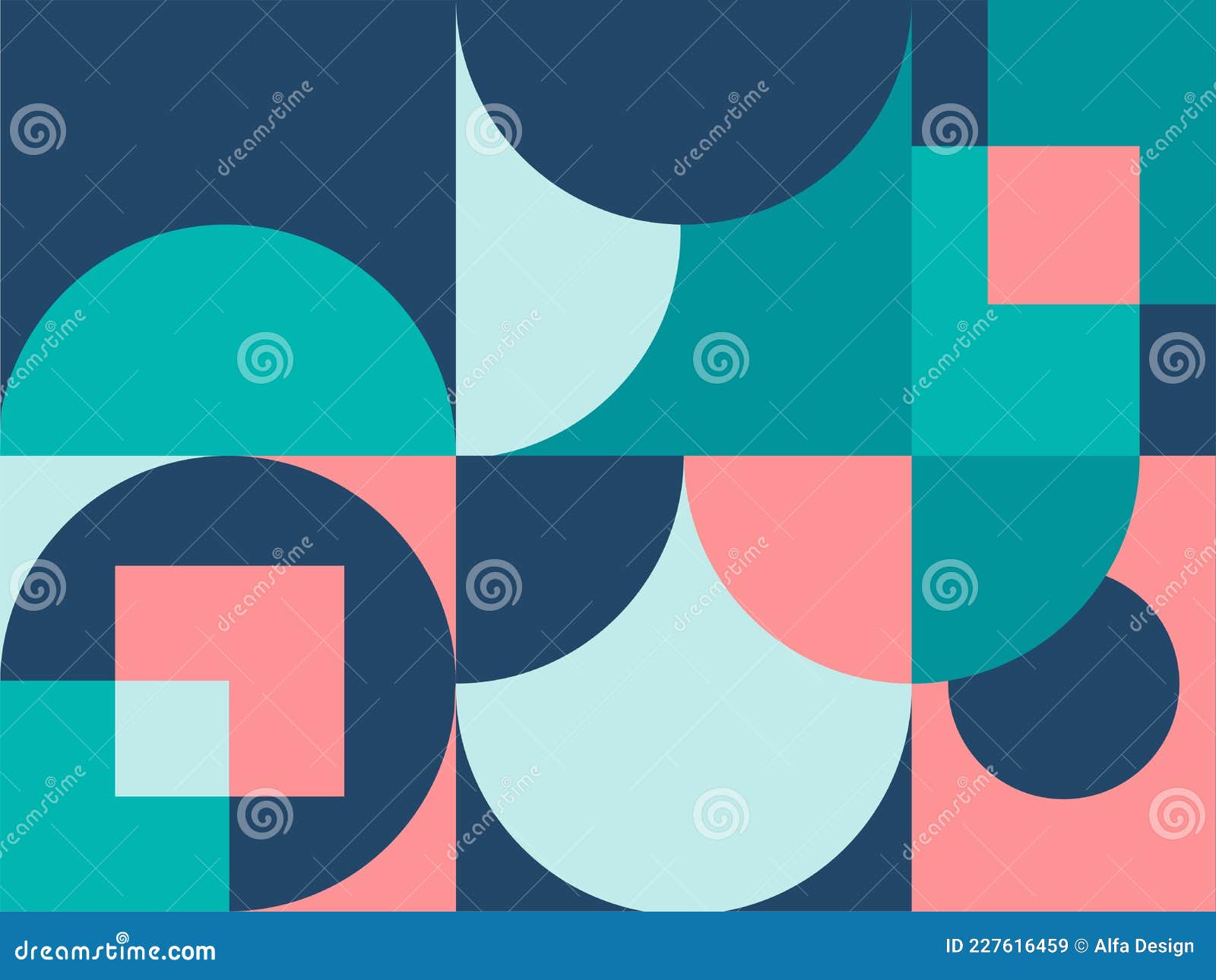 Abstract Background with Half Circle Square Line Dot Wave Geometric Textures, Memphis Style ...