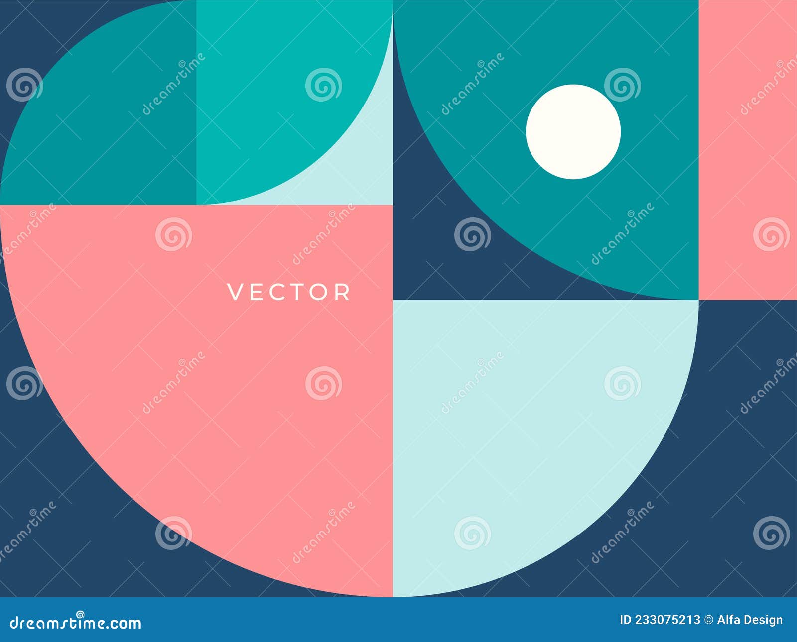 Abstract Background with Half Circle Square Line Dot Wave Geometric ...
