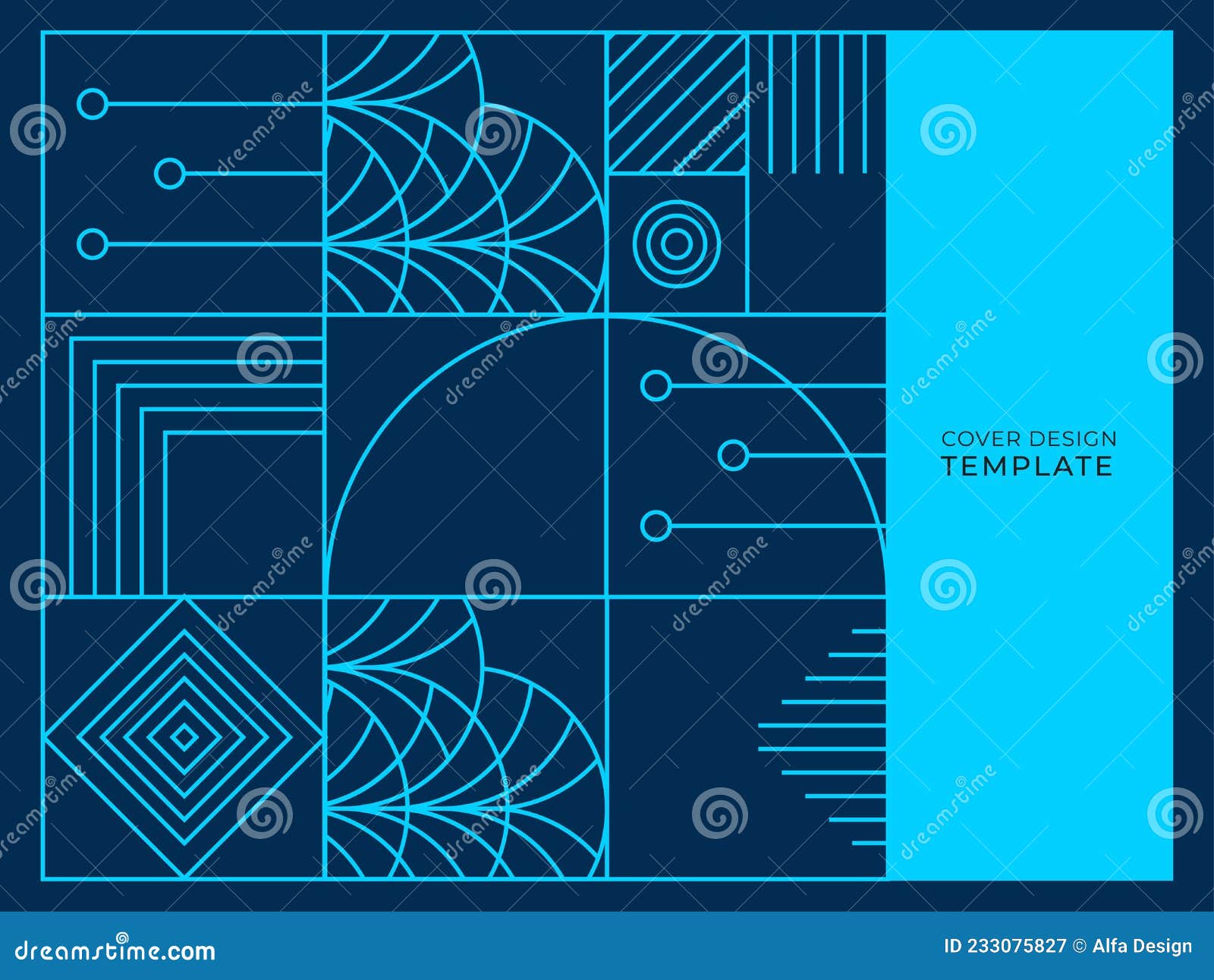 Abstract Background with Half Circle Square Line Dot Wave Geometric Textures, Memphis Style ...