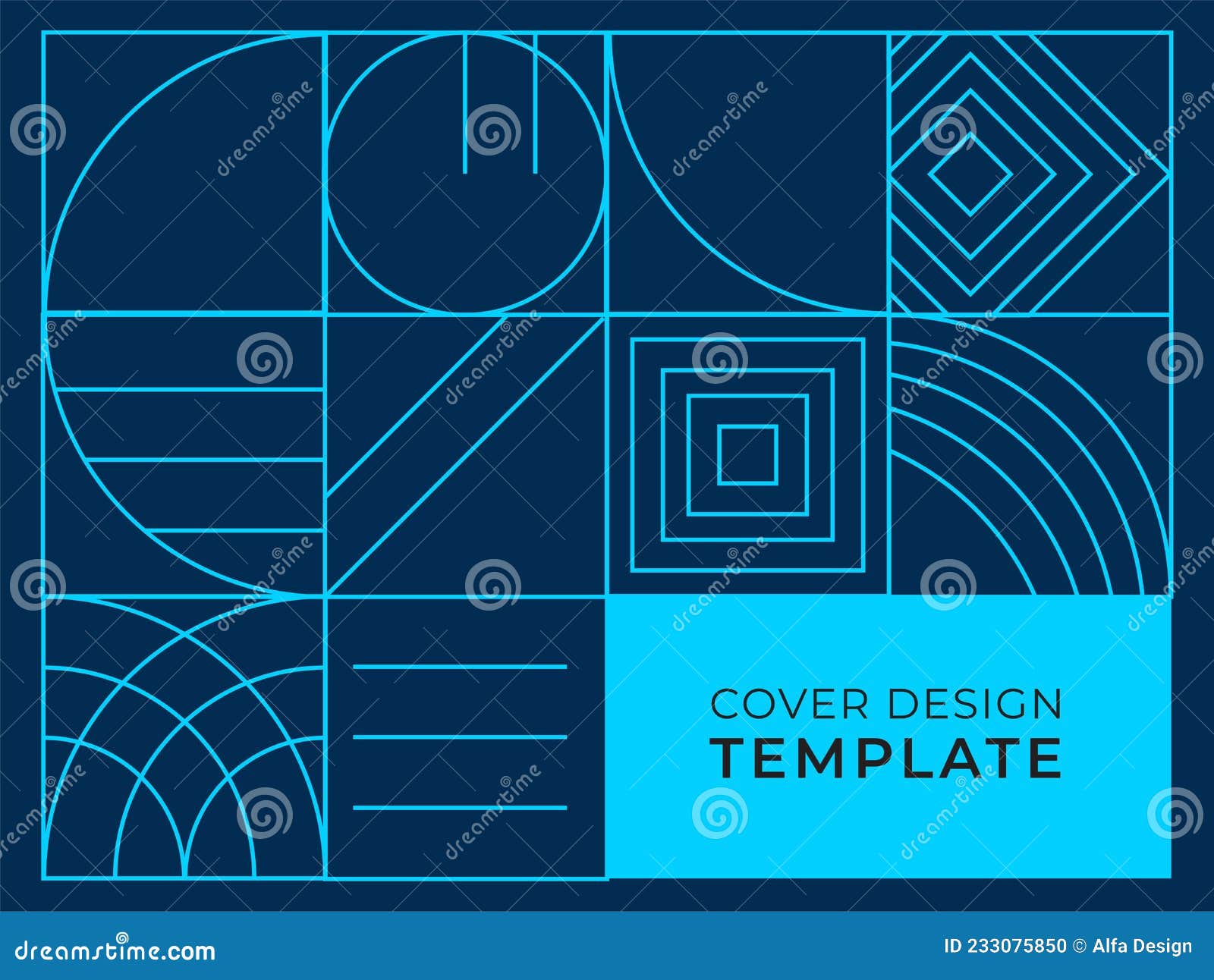 Abstract Background with Half Circle Square Line Dot Wave Geometric ...