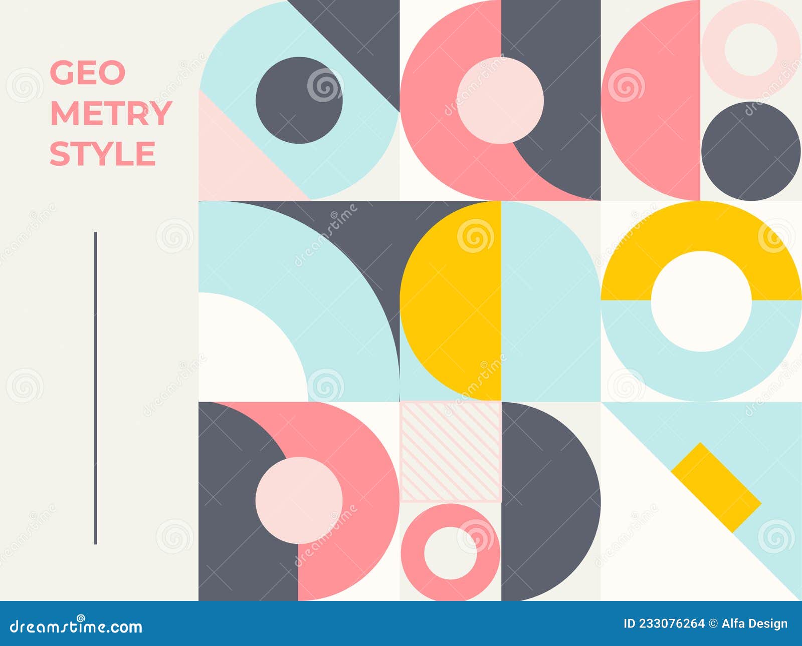 Abstract Background with Half Circle Square Line Dot Wave Geometric ...