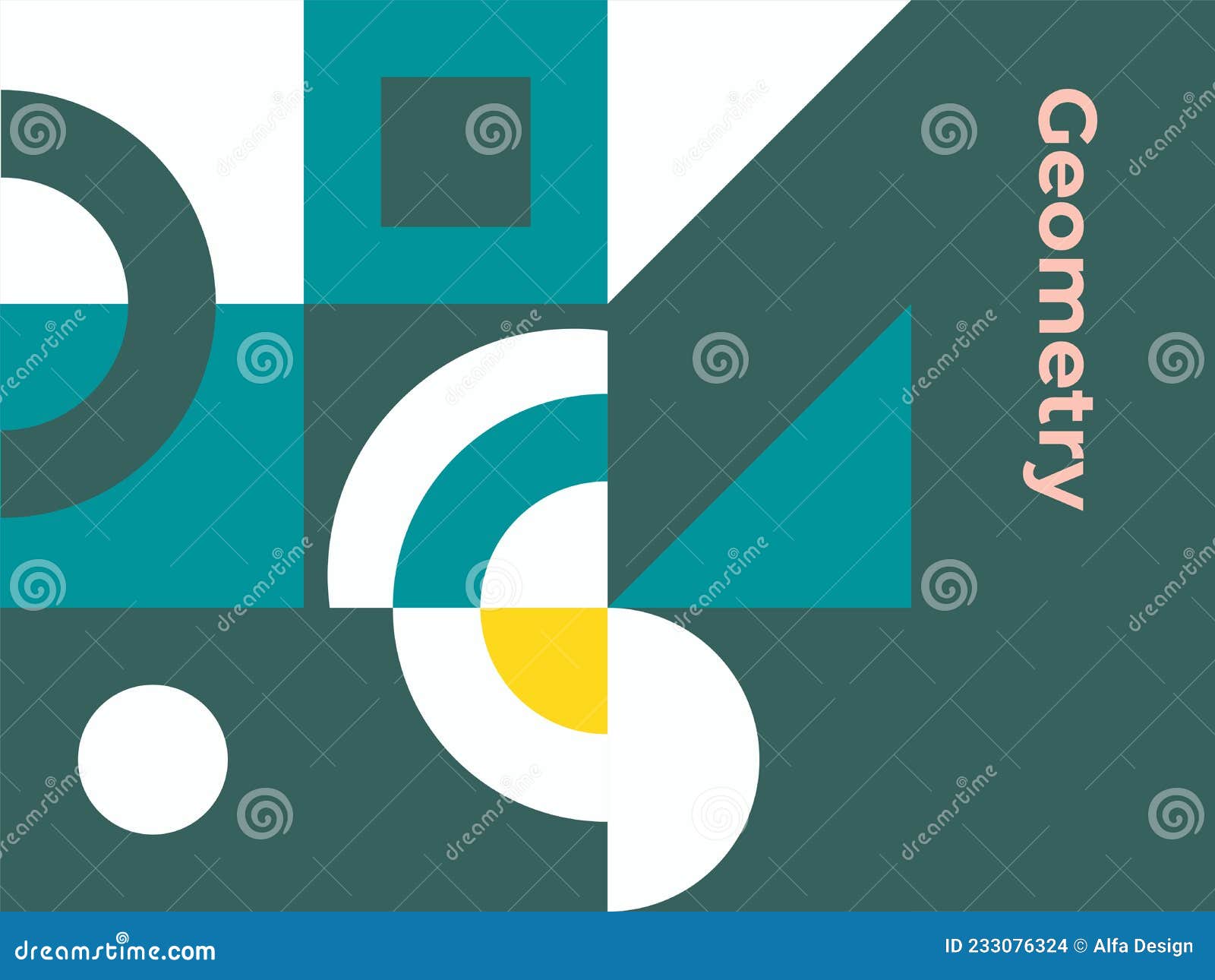 Abstract Background with Half Circle Square Line Dot Wave Geometric ...