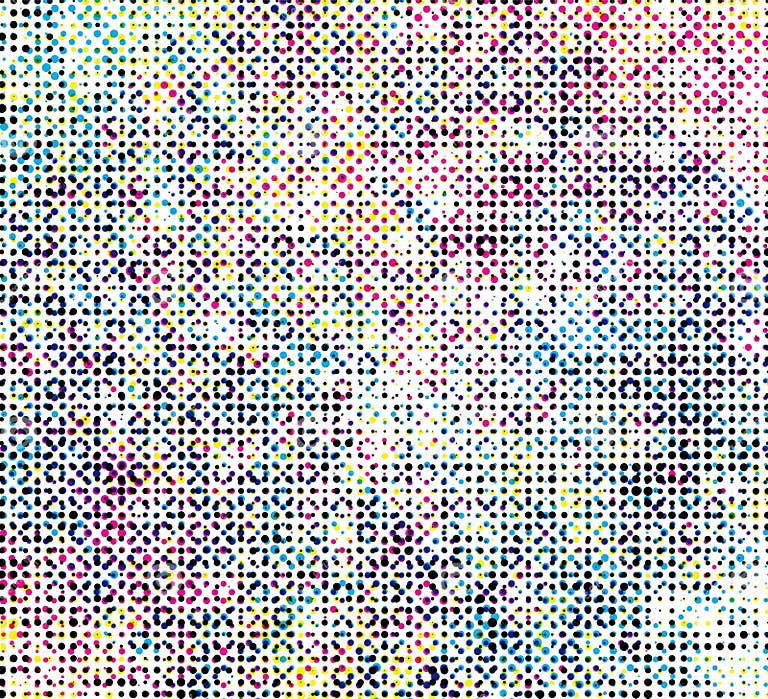 Abstract Background with Halftone Cmyk Dote Pattern Set, Dot Effect ...