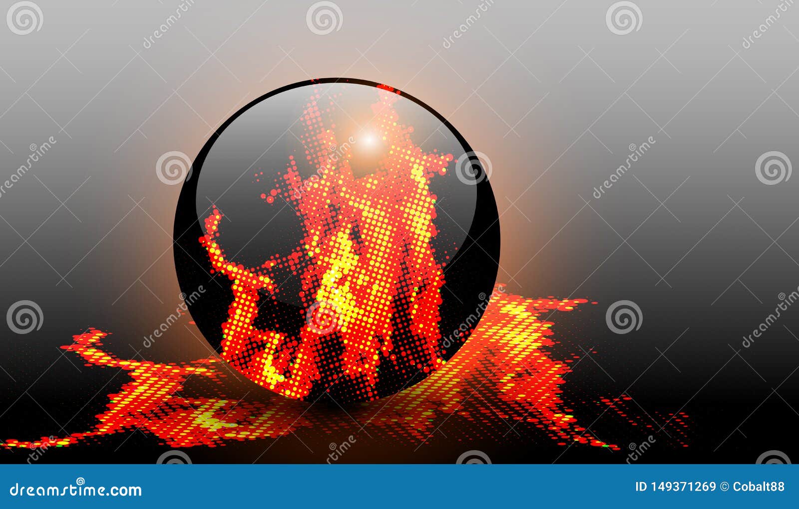 Abstract Background with Halftone Fire Stock Vector - Illustration of ...