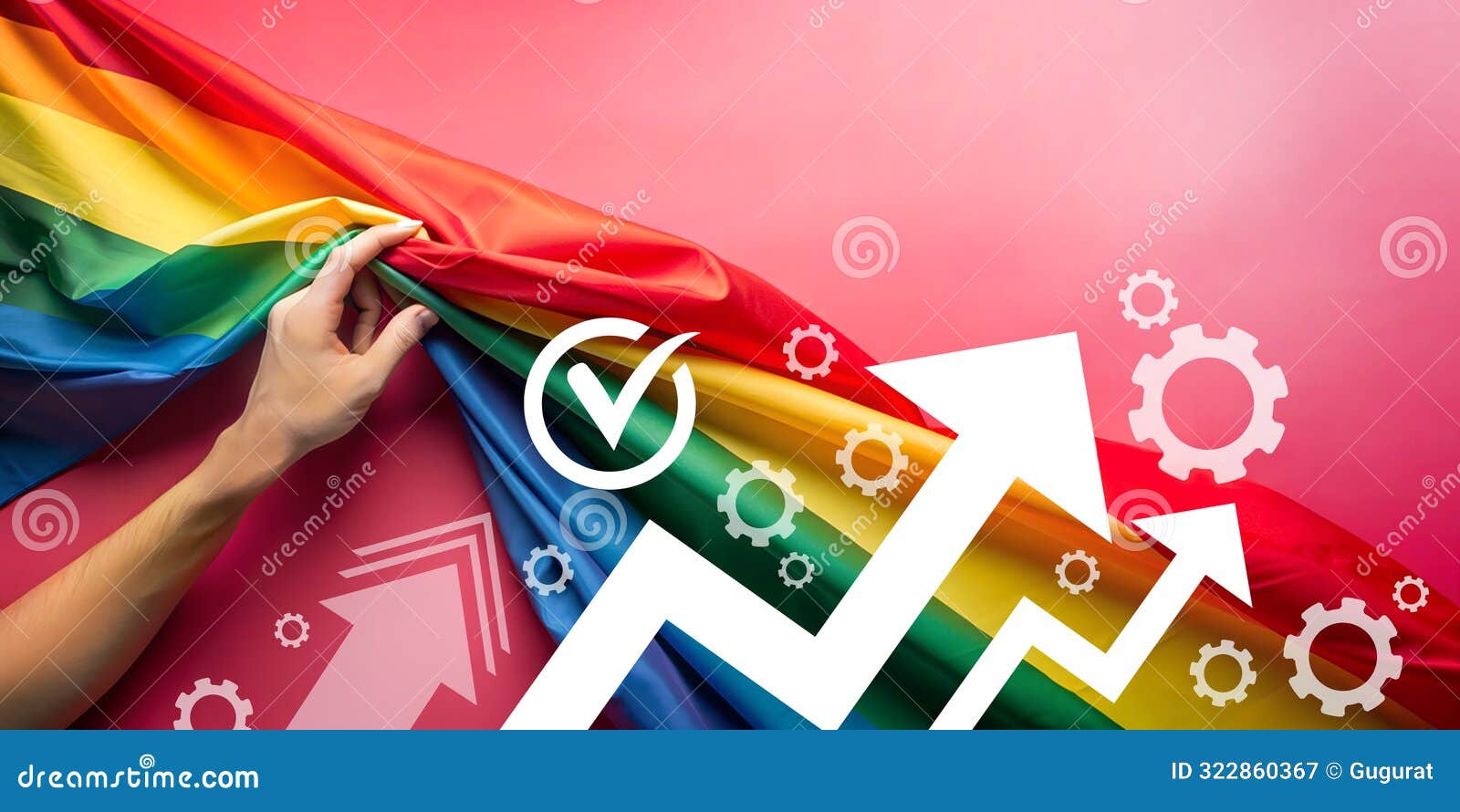 Abstract Background. Hands Holding Rainbow Flags Concept of Acceptance ...