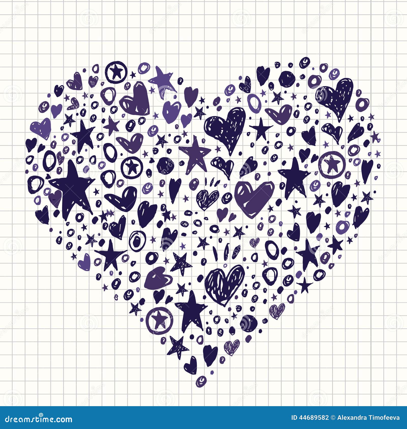 Abstract Background with Hearts and Stars Shapes. Stock Vector ...