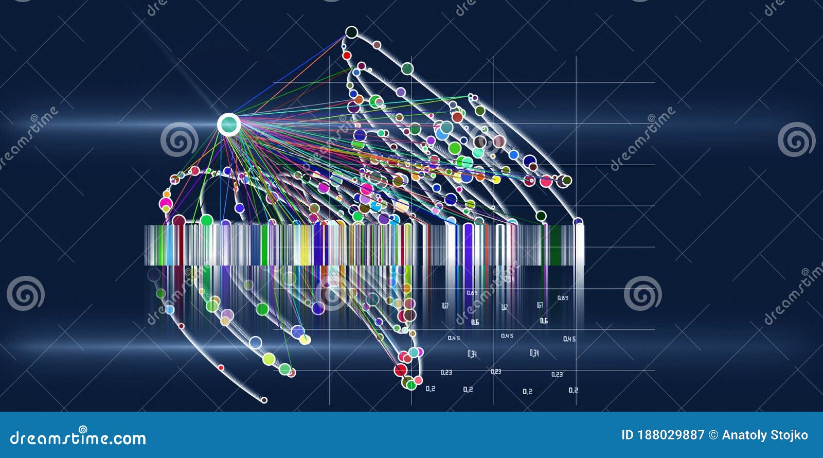 Abstract Background with Helix Color Infographic and Big Data ...