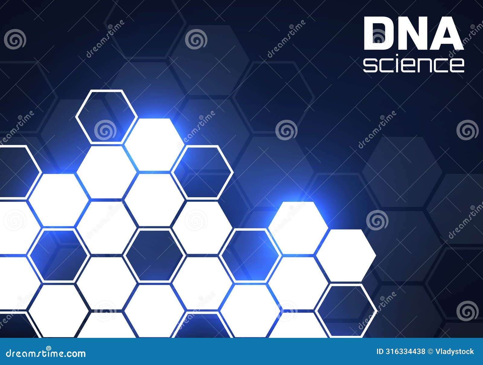 Abstract Background of Hexagonal Cells. Molecular Structure Stock ...