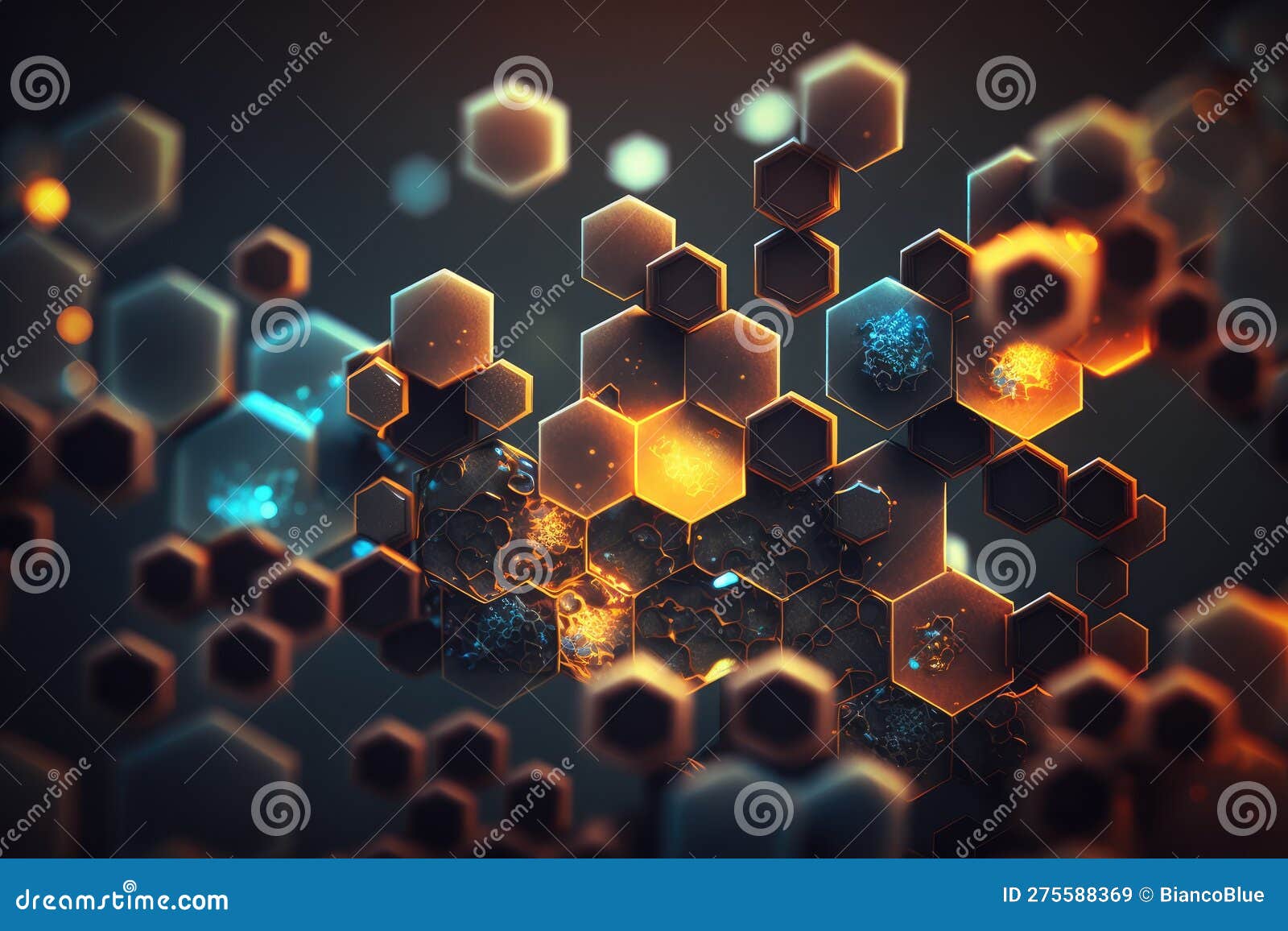 Abstract Background of Hexagonal Data Grid Pattern for Wallpaper and ...