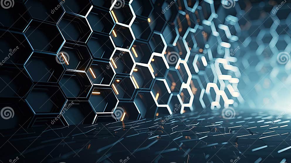 Abstract Background with Hexagonal Tiles. Tech Styled Hex Pattern ...