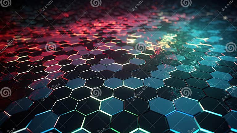 Abstract Background with Hexagonal Tiles. Tech Styled Hex Pattern ...