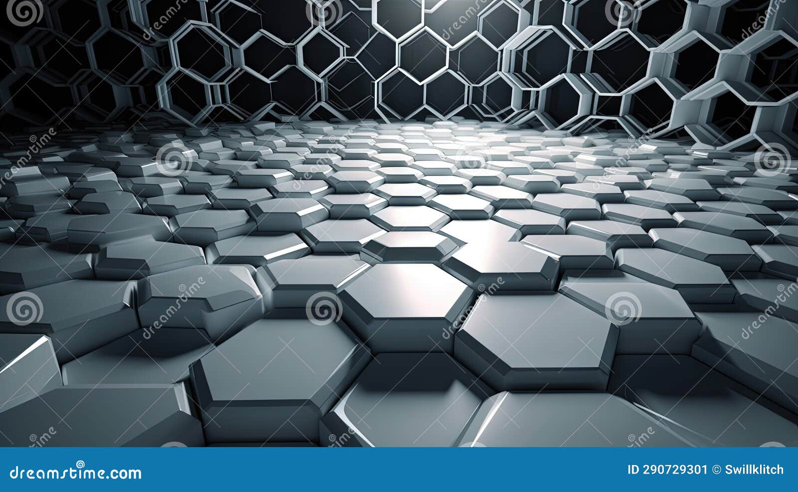 Abstract Background with Hexagonal Tiles. Tech Styled Hex Pattern ...