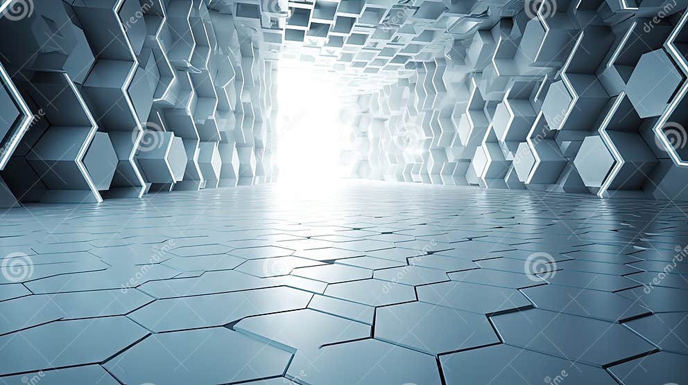 Abstract Background with Hexagonal Tiles. Tech Styled Hex Pattern ...
