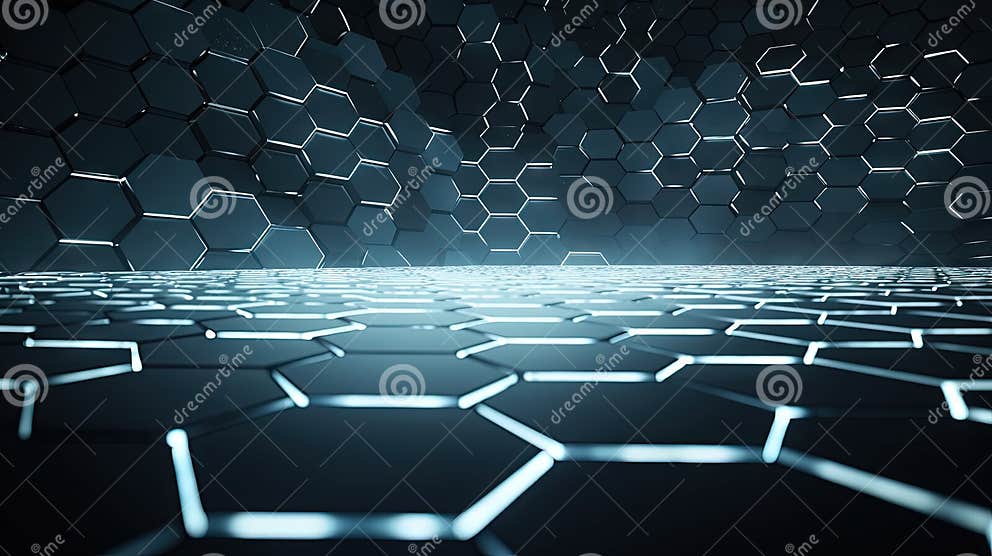 Abstract Background with Hexagonal Tiles. Tech Styled Hex Pattern ...