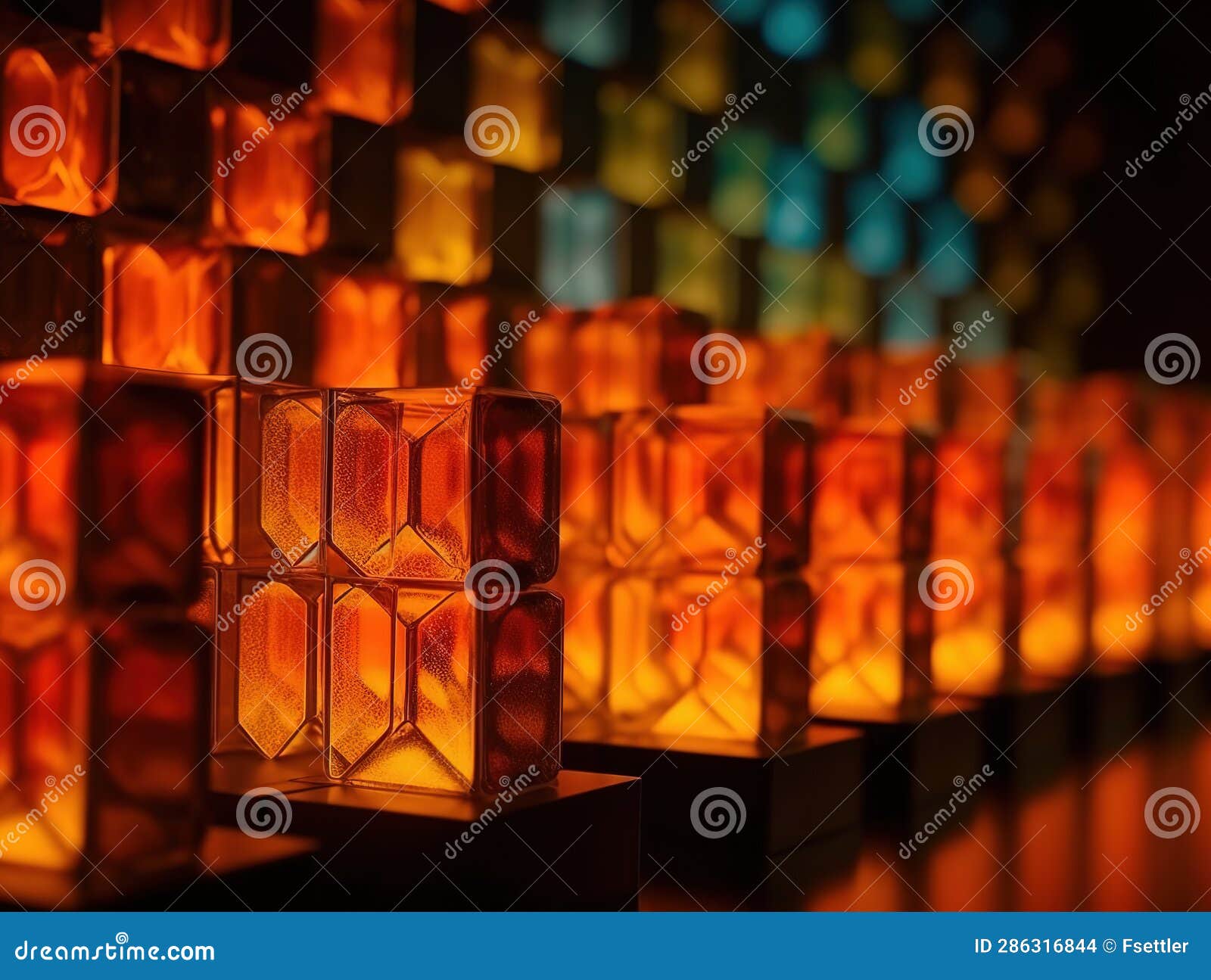 Abstract Background of Hexagonal Translucent Orange Shapes Stock ...