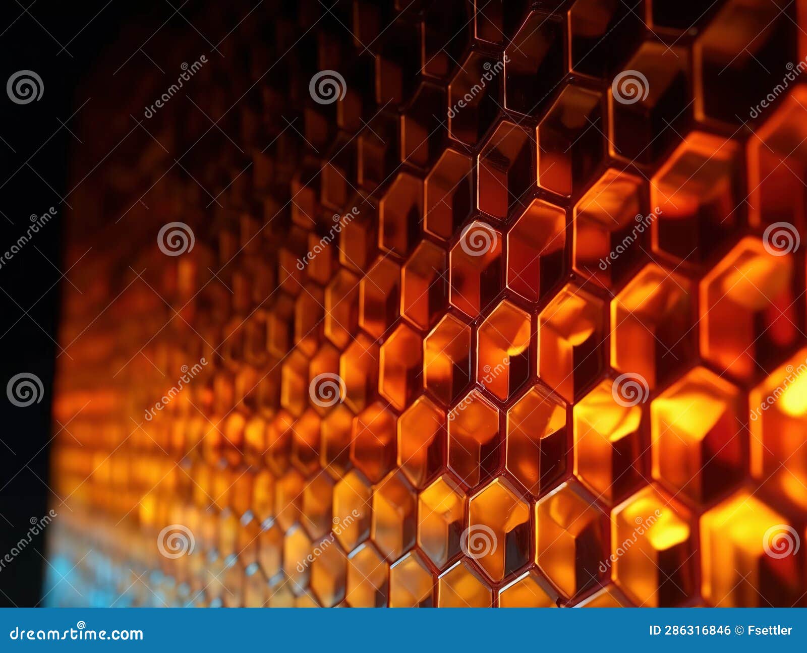 Abstract Background of Hexagonal Translucent Orange Shapes Stock ...