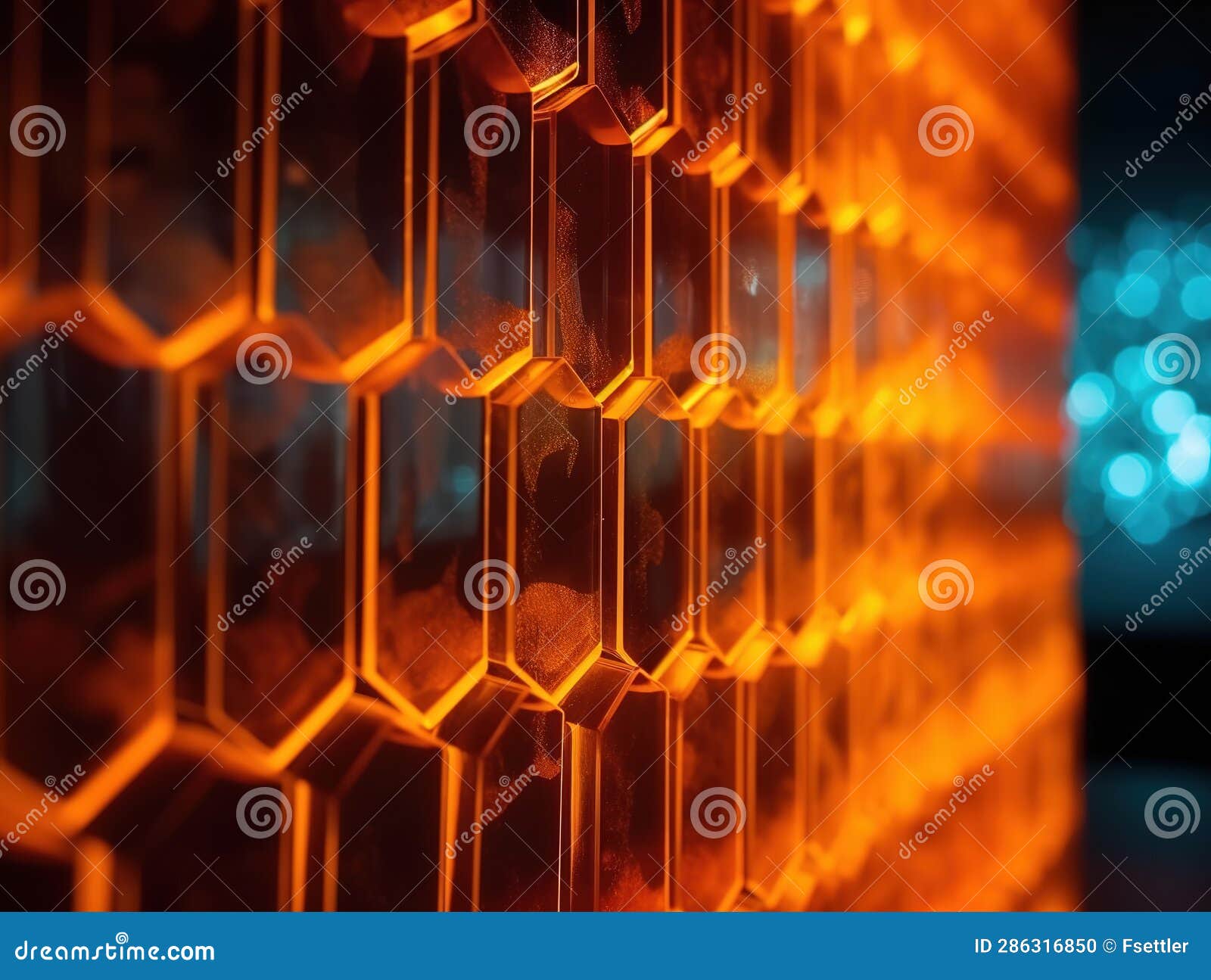 Abstract Background of Hexagonal Translucent Orange Shapes Stock ...