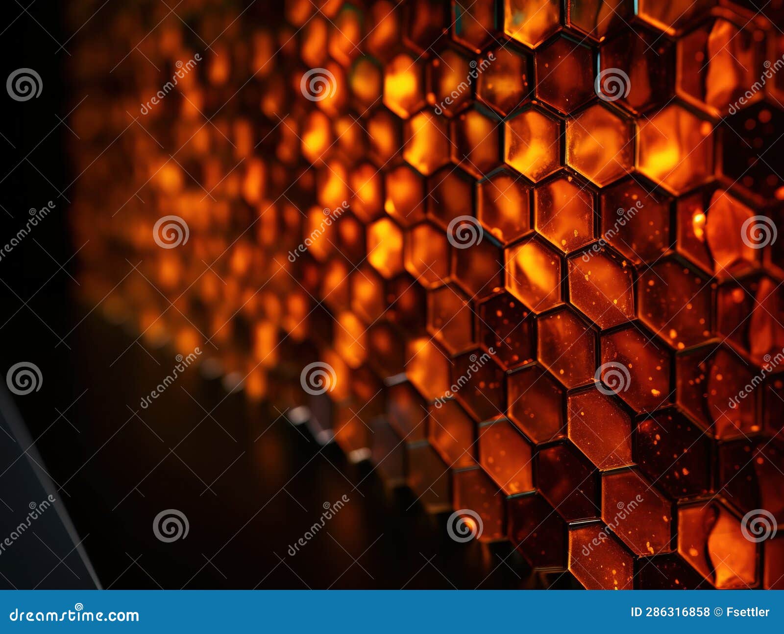 Abstract Background of Hexagonal Translucent Orange Shapes Stock ...