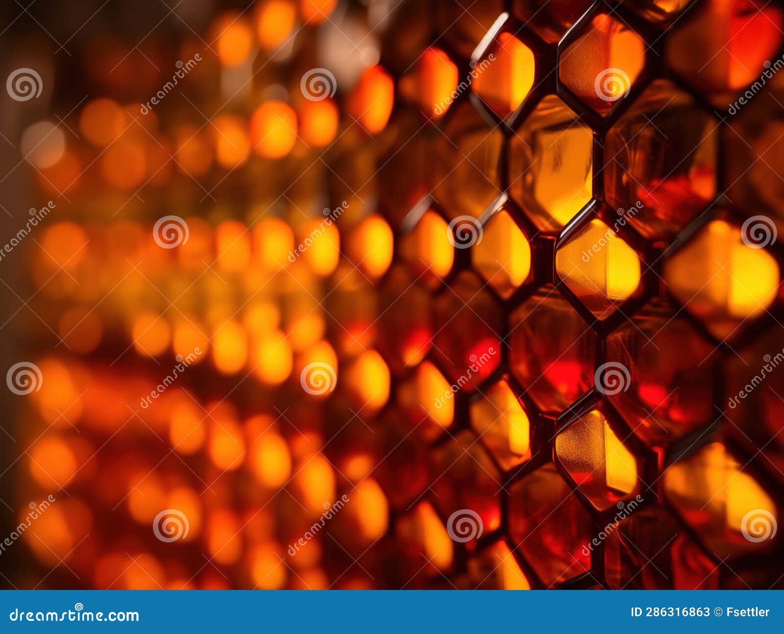 Abstract Background of Hexagonal Translucent Orange Shapes Stock ...