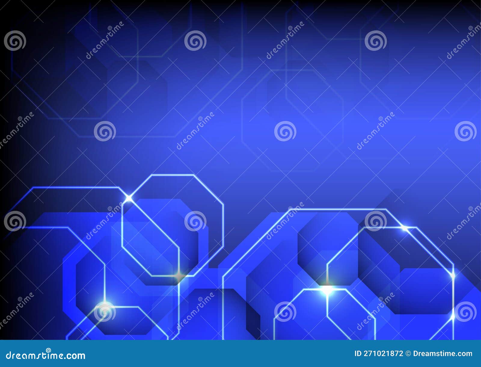 Abstract Background Hi-tech, Overlapping Octagon, Vector Illustration ...