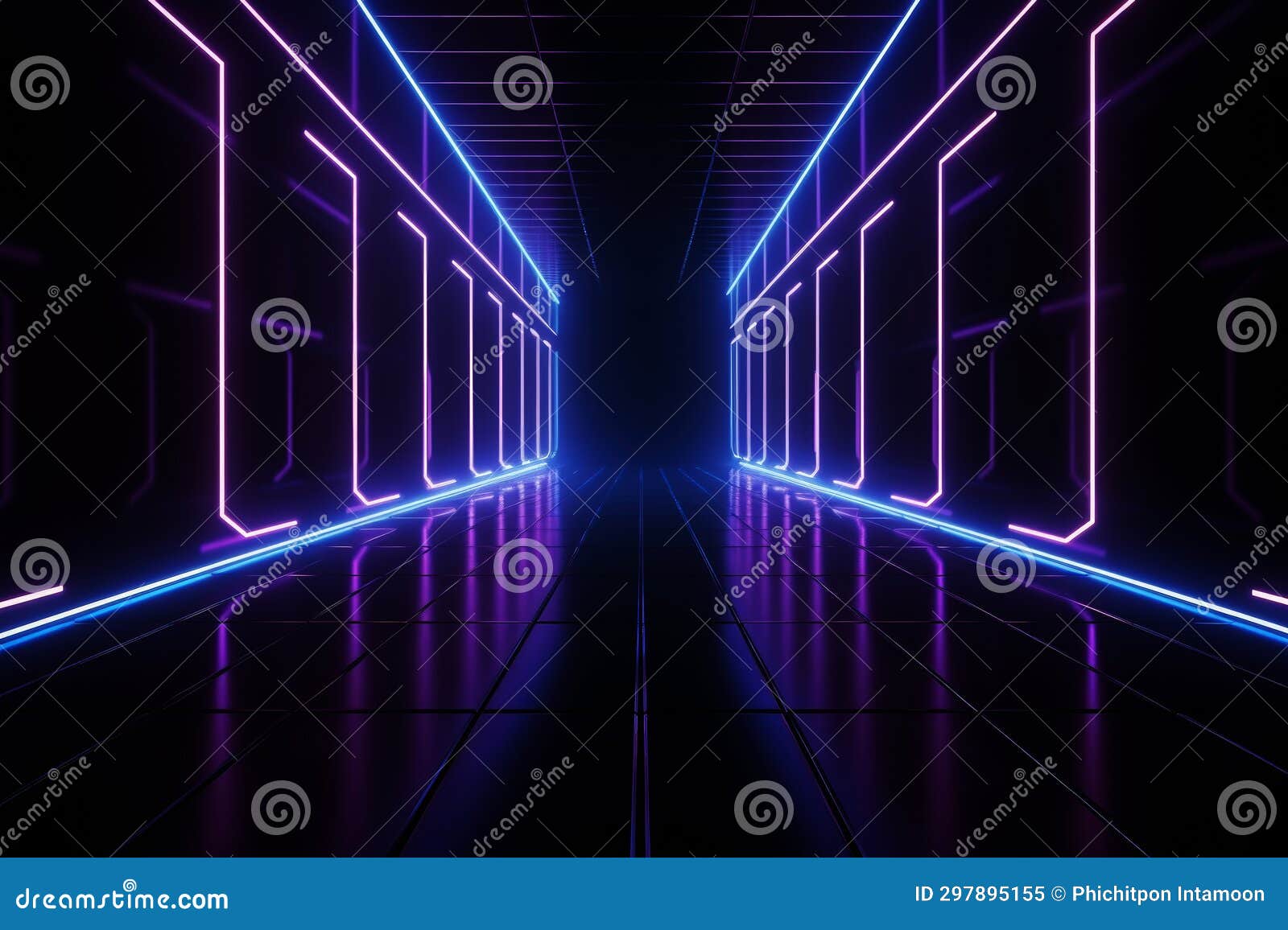 Abstract Background with High-speed and Moving Neon Futuristic ...