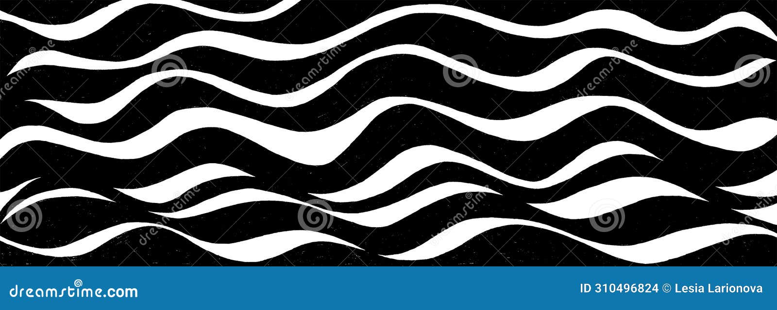 Abstract Background. Horizontal Waves of Different Shapes. Black on ...