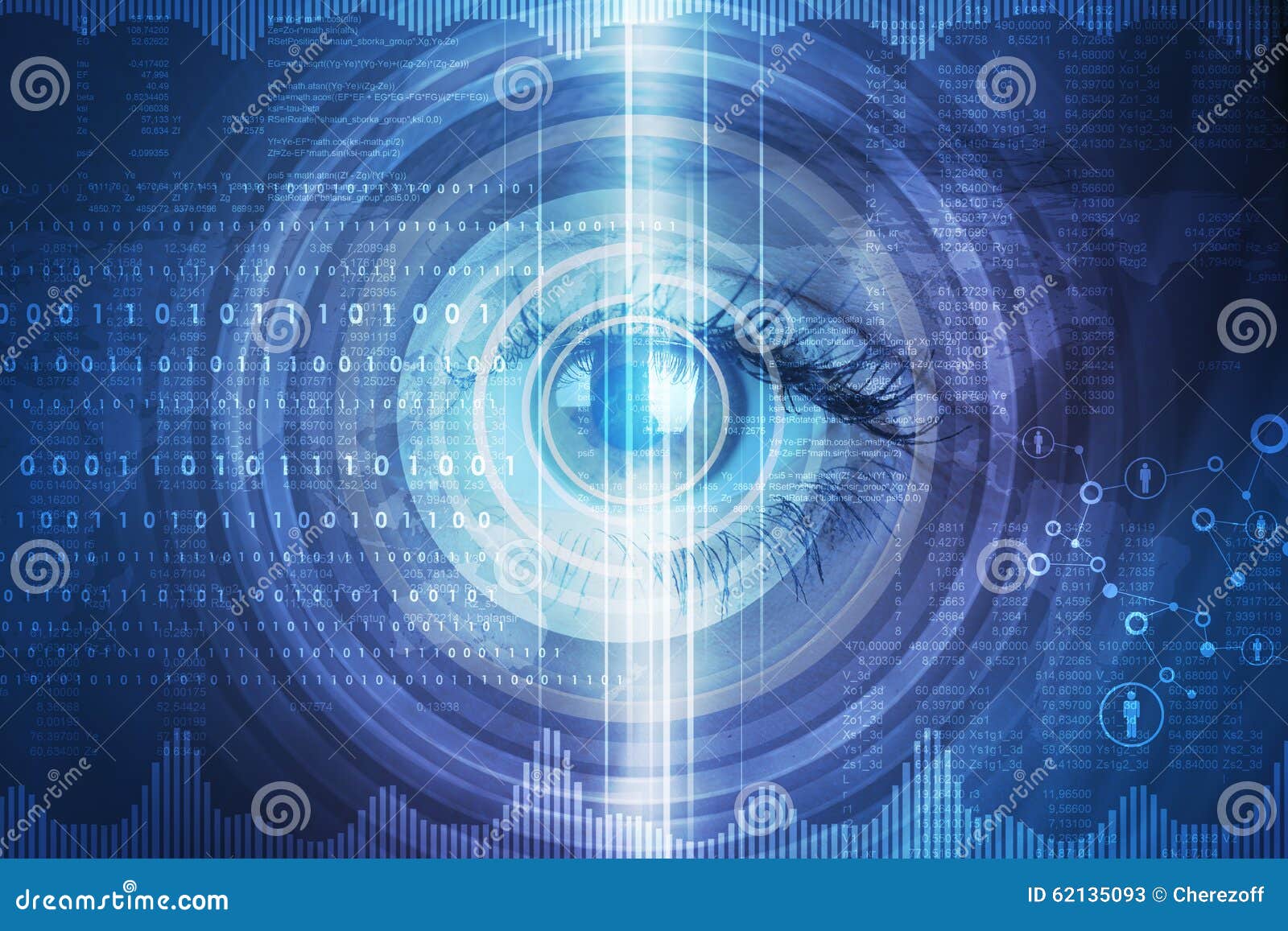 Abstract Background with Human Eye and Graph Stock Illustration ...