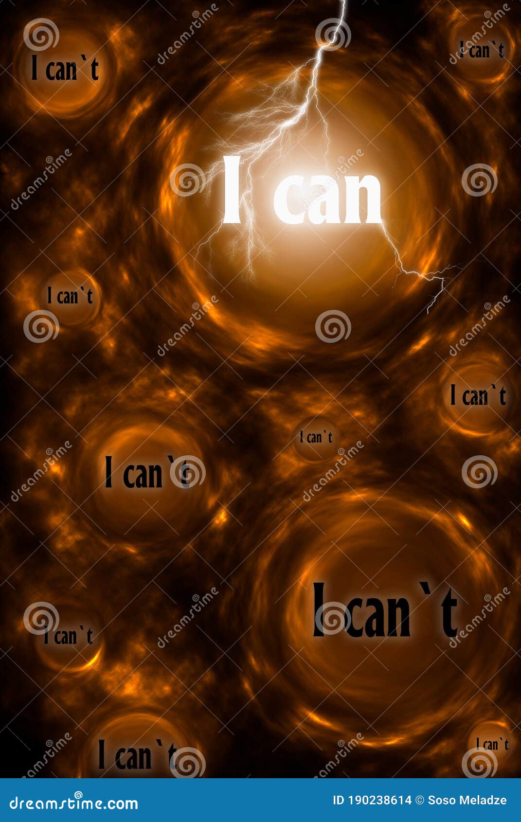 Abstract Background with I Can, I Cant Concept. Thinking, Success and ...