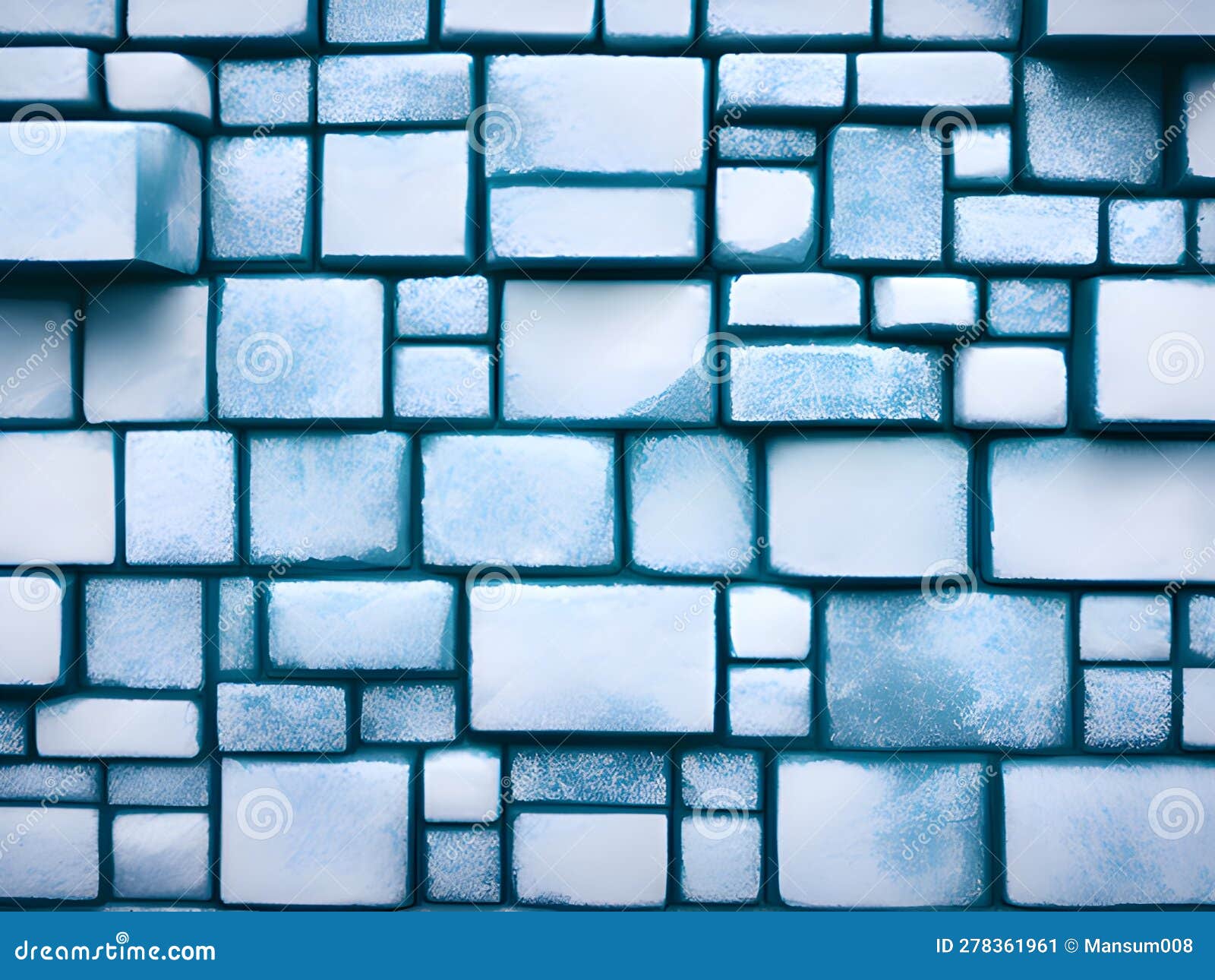 Abstract Background of Ice Brick Wall, Ai Generated Stock Image - Image ...