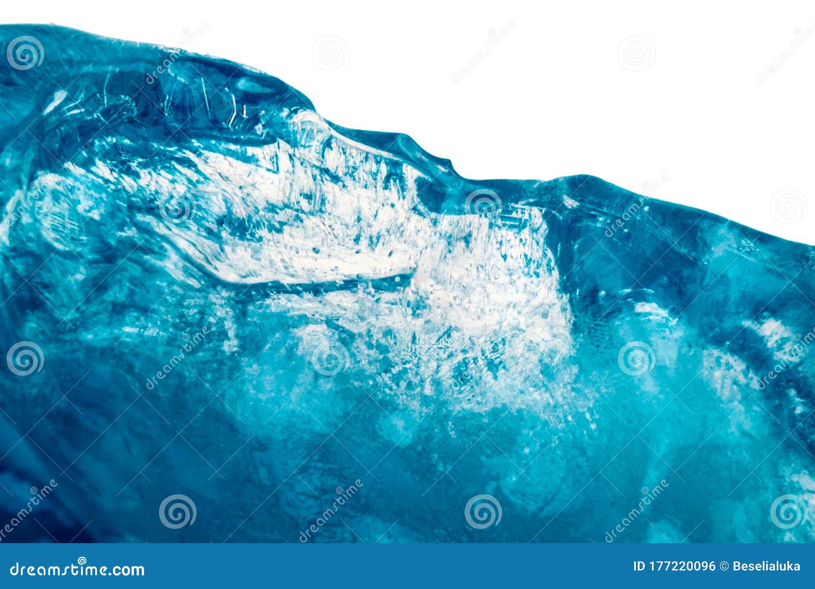 The Abstract Background of Ice Structure. Blue Transparent Ice Shapes ...