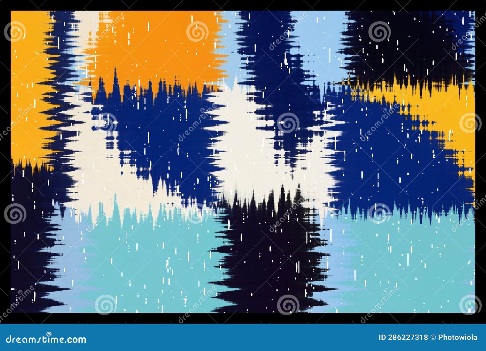 Abstract Background in Ikat Technique. Stock Illustration - Illustration of retro, colourful ...