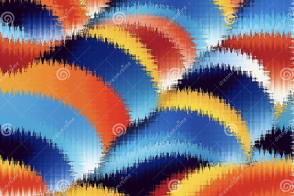 Abstract Background in Ikat Technique. for Use on Materials and Graphics Stock Illustration ...