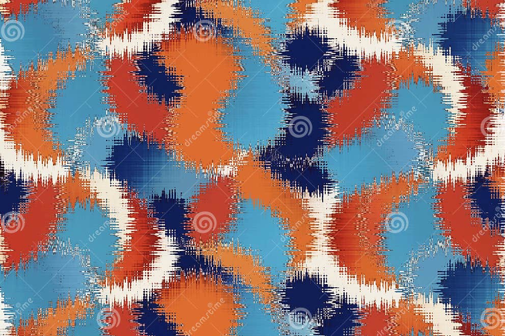 Abstract Background in Ikat Technique. for Use on Materials and Graphics Stock Illustration ...