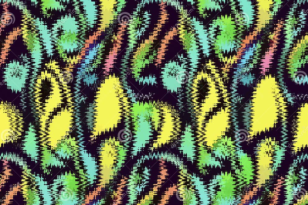 Abstract Background in Ikat Technique. for Use on Materials and Graphics Stock Illustration ...