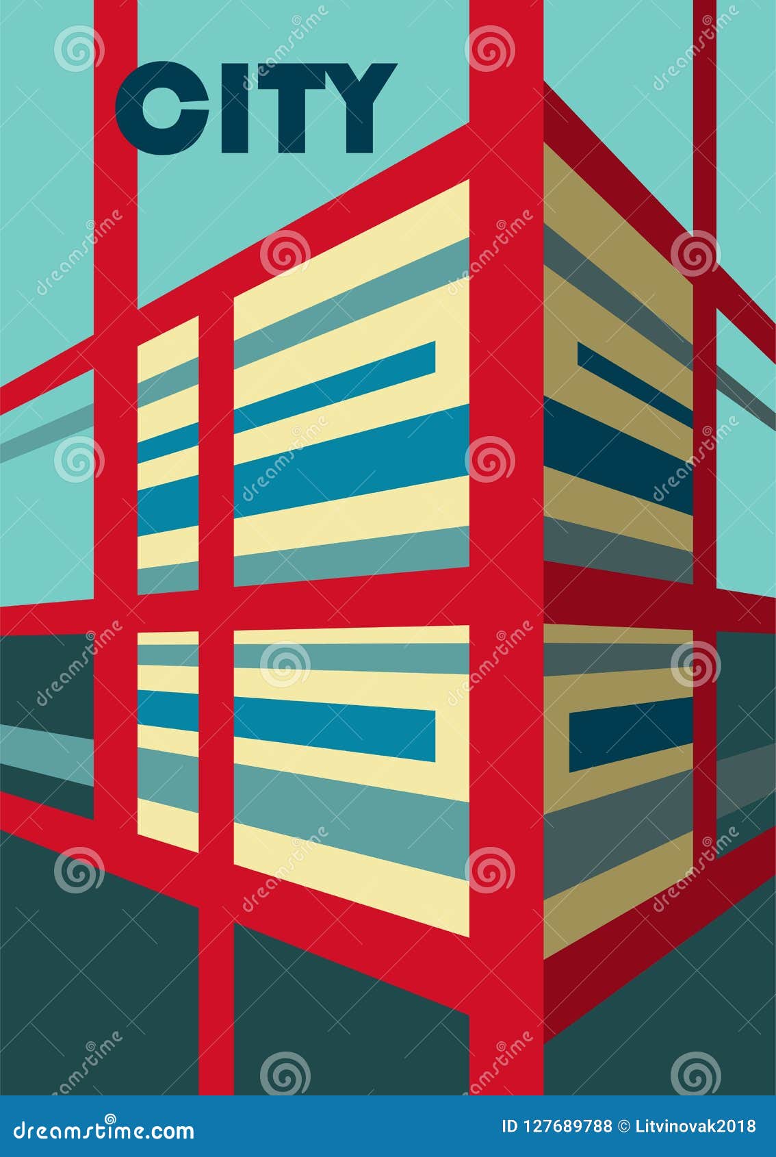 Abstract Background. Illustration of the Building in Perspective View ...