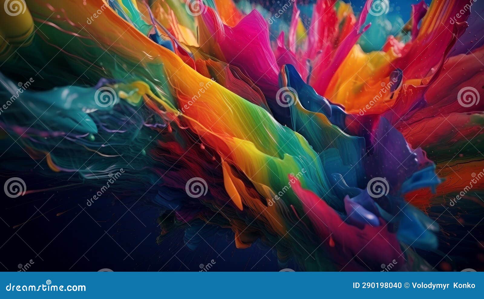 Abstract Background Illustration of a Colored Floating Liquid in the ...