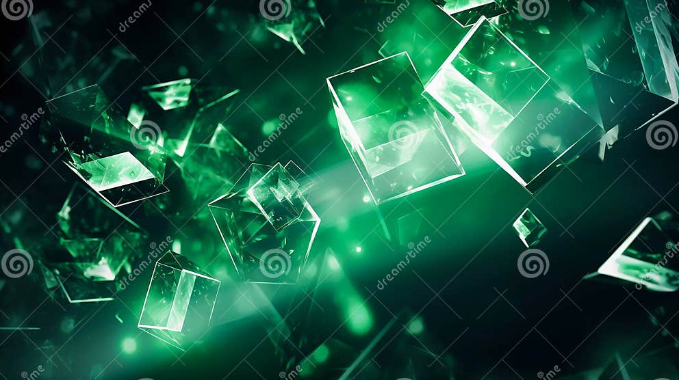 Abstract Background Image of a Cube Exploding into Lots of Cubiod ...