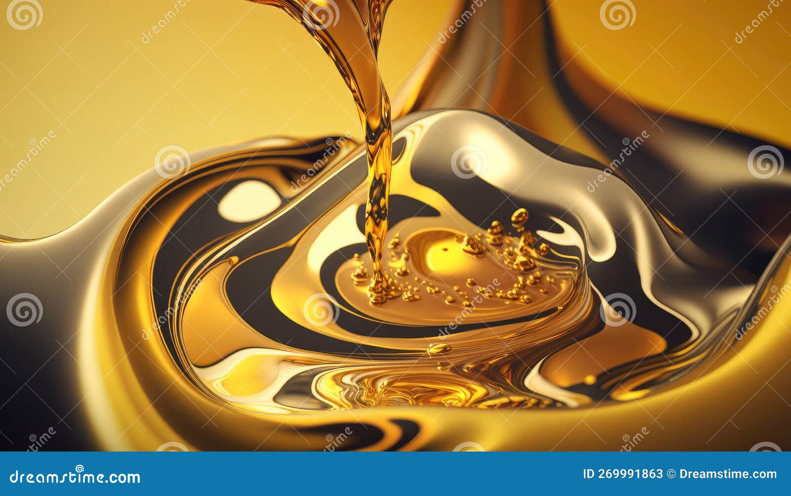 Abstract Background with the Image of Liquid Gold Metal Stock Image ...