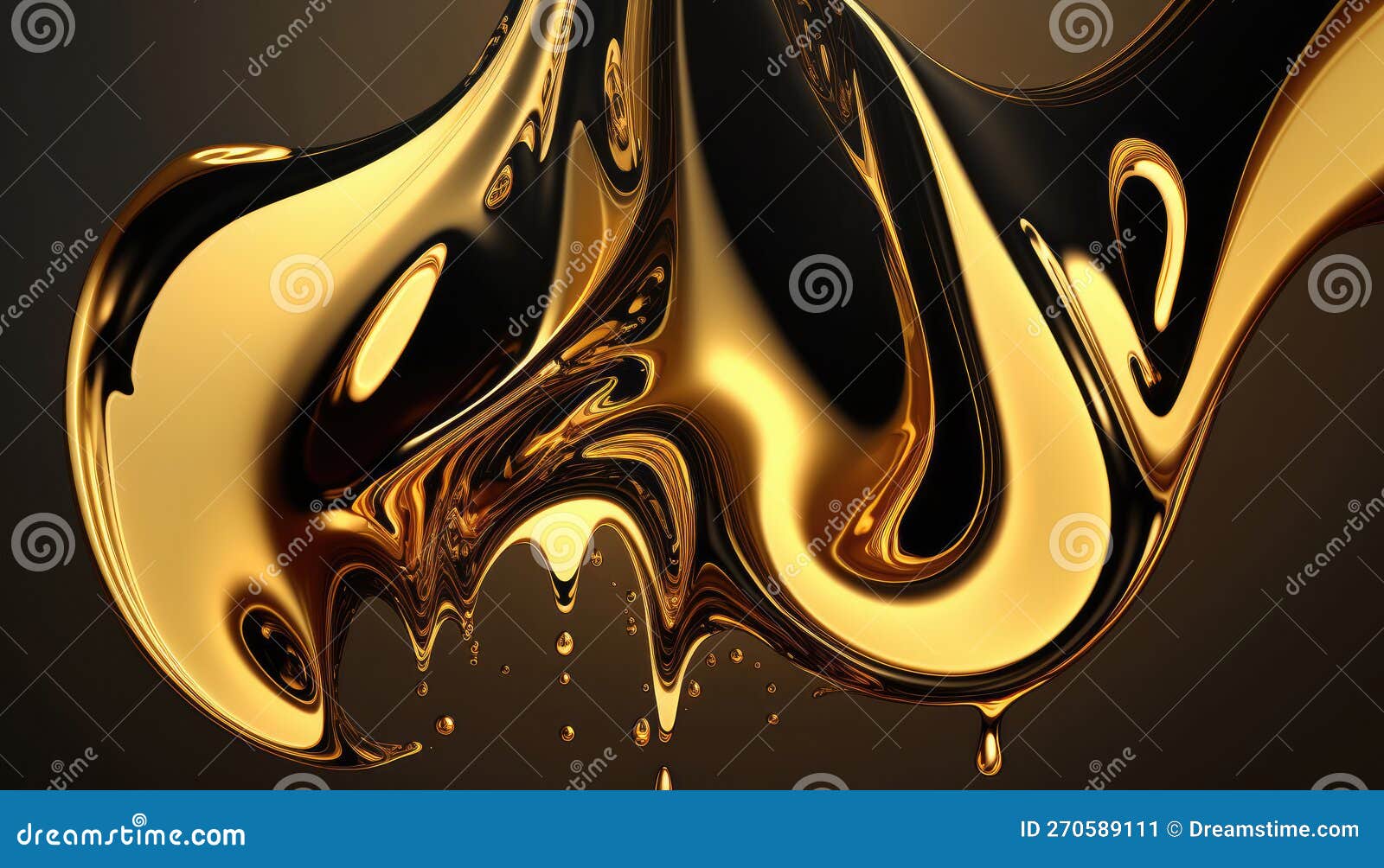 Abstract Background with the Image of Liquid Gold Metal Stock Image ...