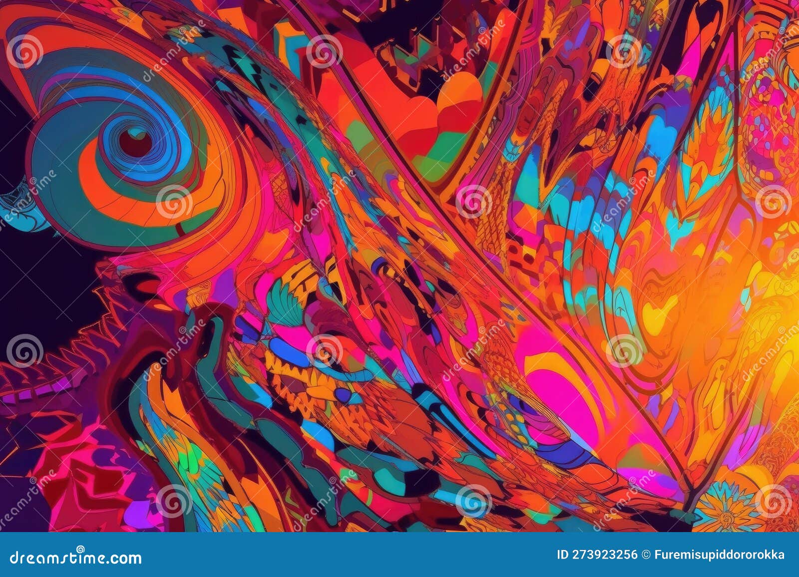 Abstract Background Image with a Psychedelic Vibe, Using Bright Colors ...