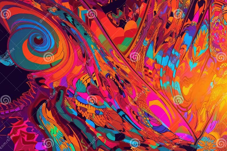 Abstract Background Image with a Psychedelic Vibe, Using Bright Colors ...