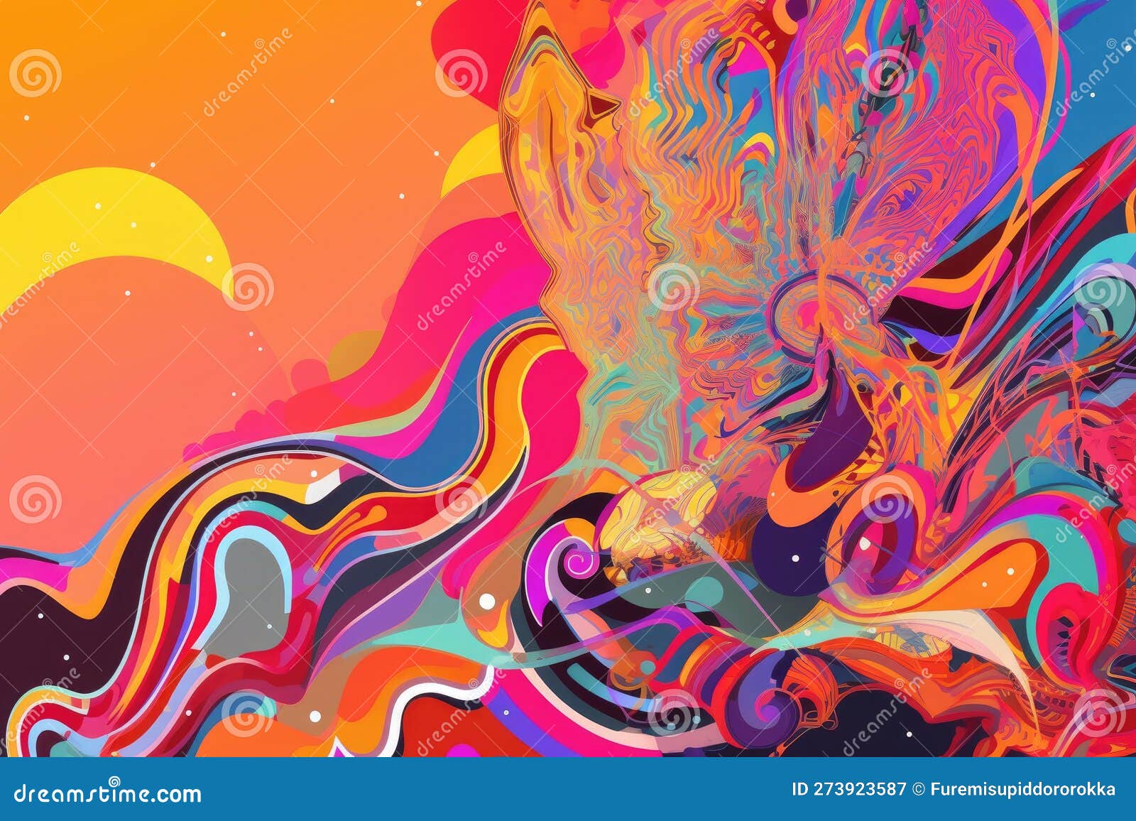 Abstract Background Image with a Psychedelic Vibe, Using Bright Colors ...