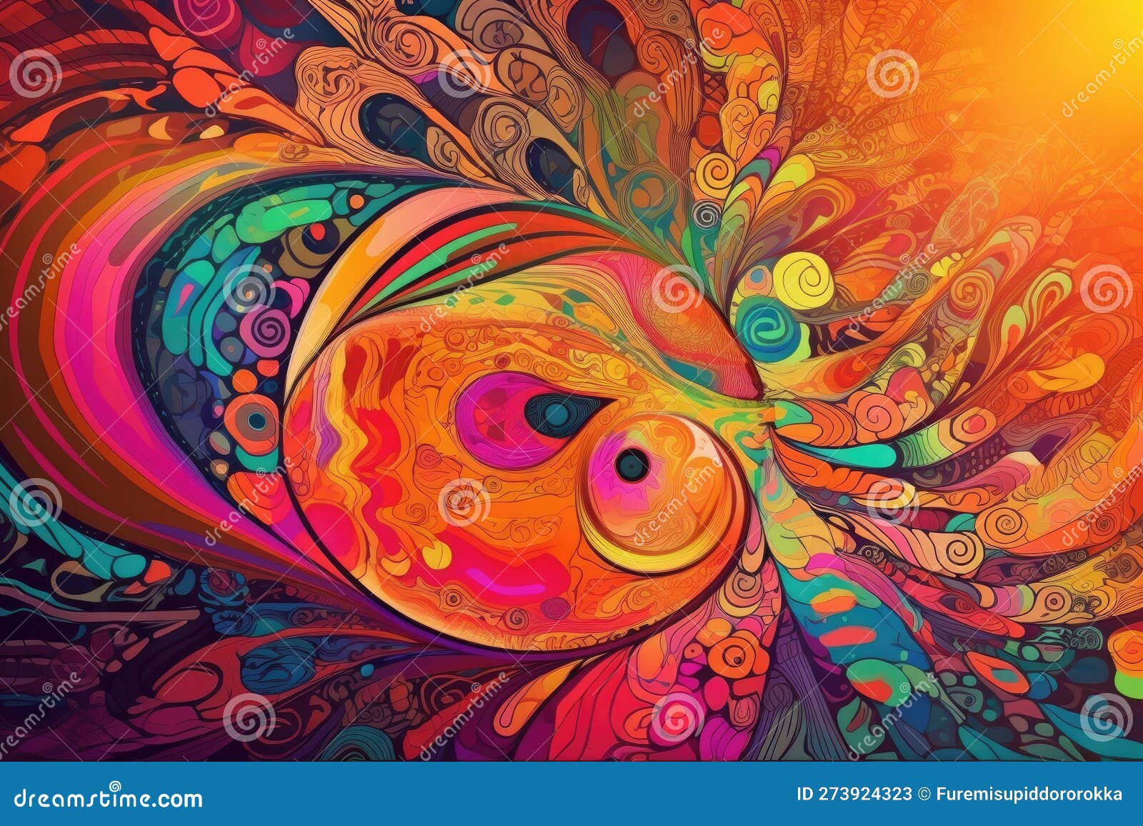 Abstract Background Image with a Psychedelic Vibe, Using Bright Colors ...