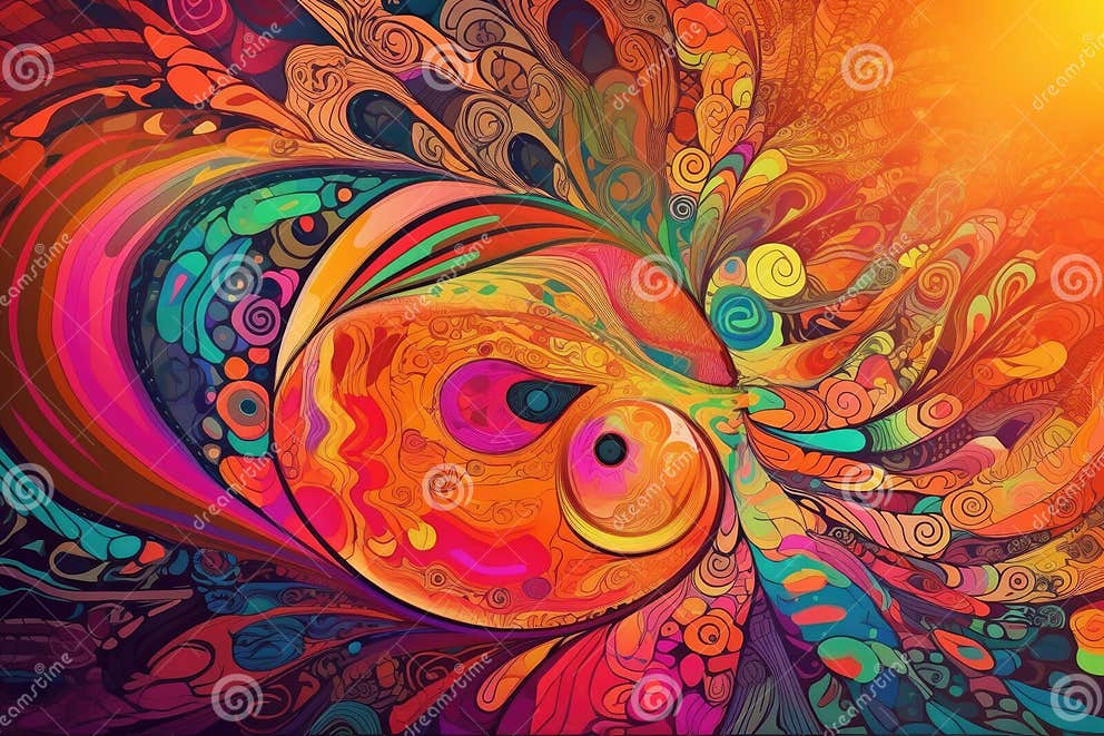 Abstract Background Image with a Psychedelic Vibe, Using Bright Colors ...