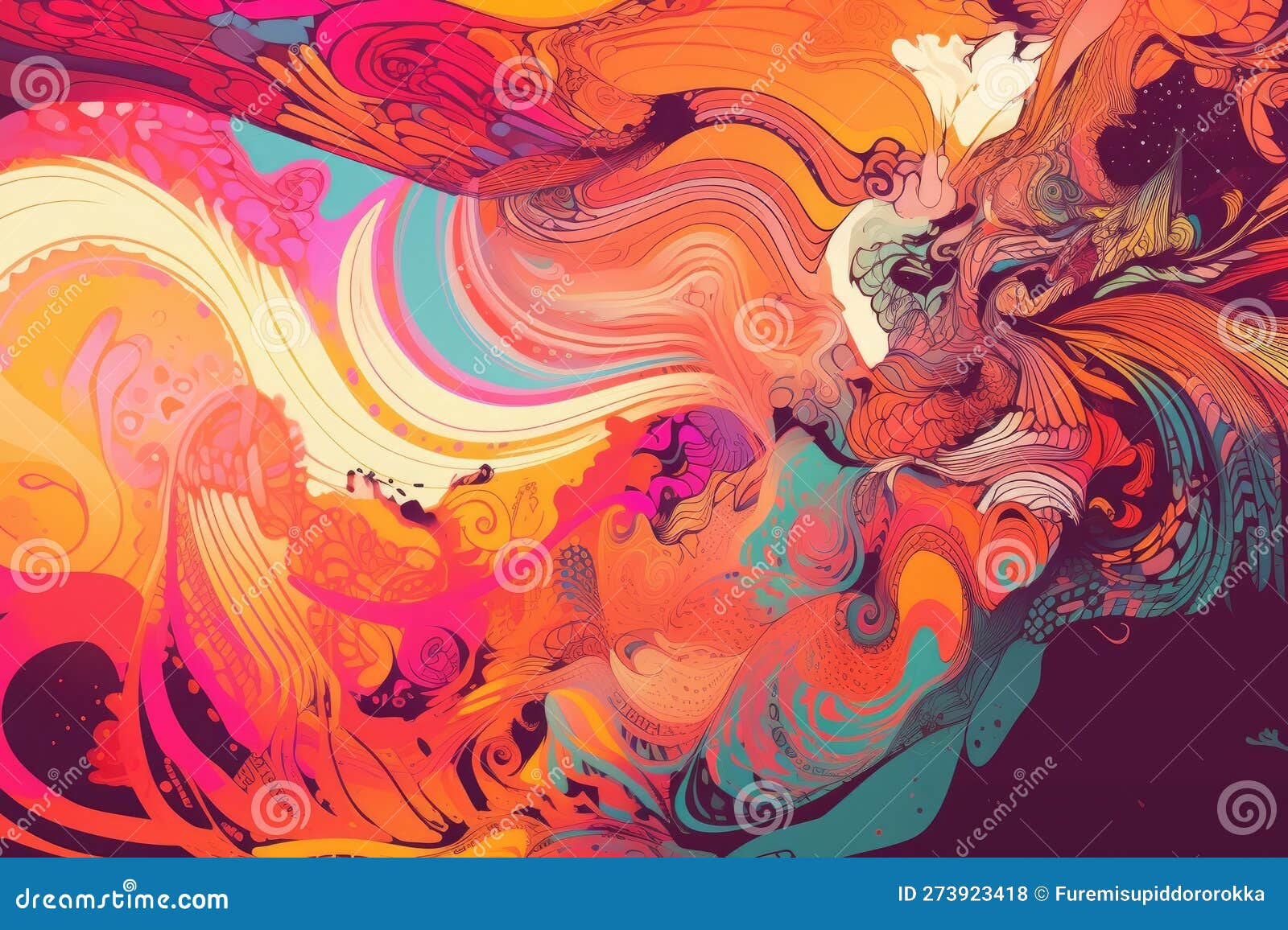 Abstract Background Image with a Psychedelic Vibe, Using Bright Colors ...